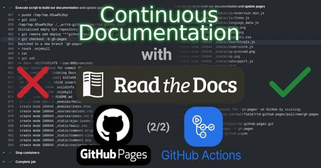 Continuous Documentation Hosting Read The Docs On Github Pages 22 Michael Altfields Tech Blog