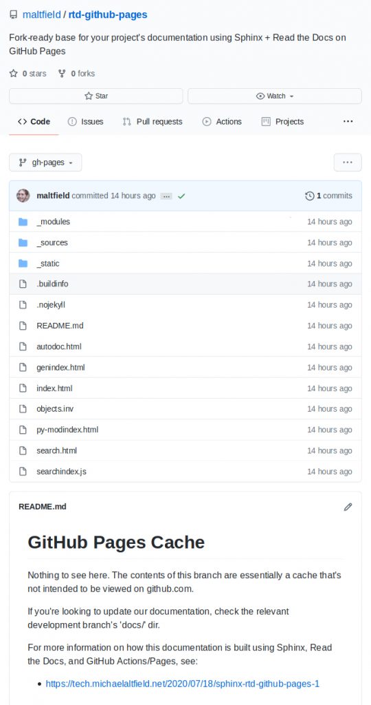 Continuous Documentation Hosting Read The Docs On Github Pages 12 Michael Altfields Tech Blog