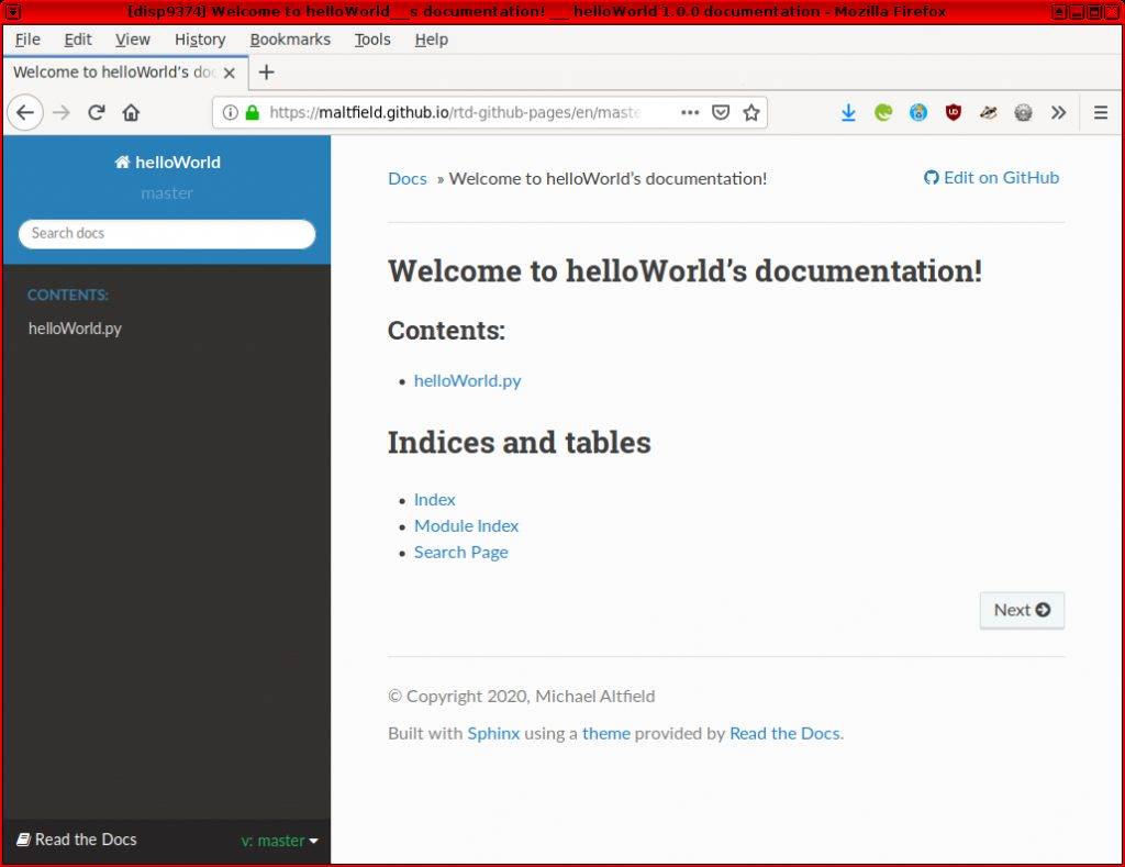 Continuous Documentation Hosting Read The Docs On Github Pages 22 Michael Altfields Tech Blog